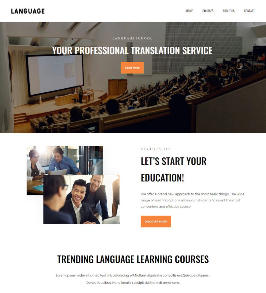 Language School Template - TemplateToaster