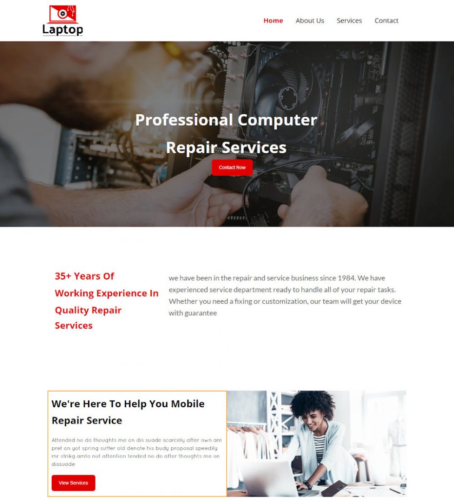 Repaird - Computer Repair Services Template - TemplateToaster