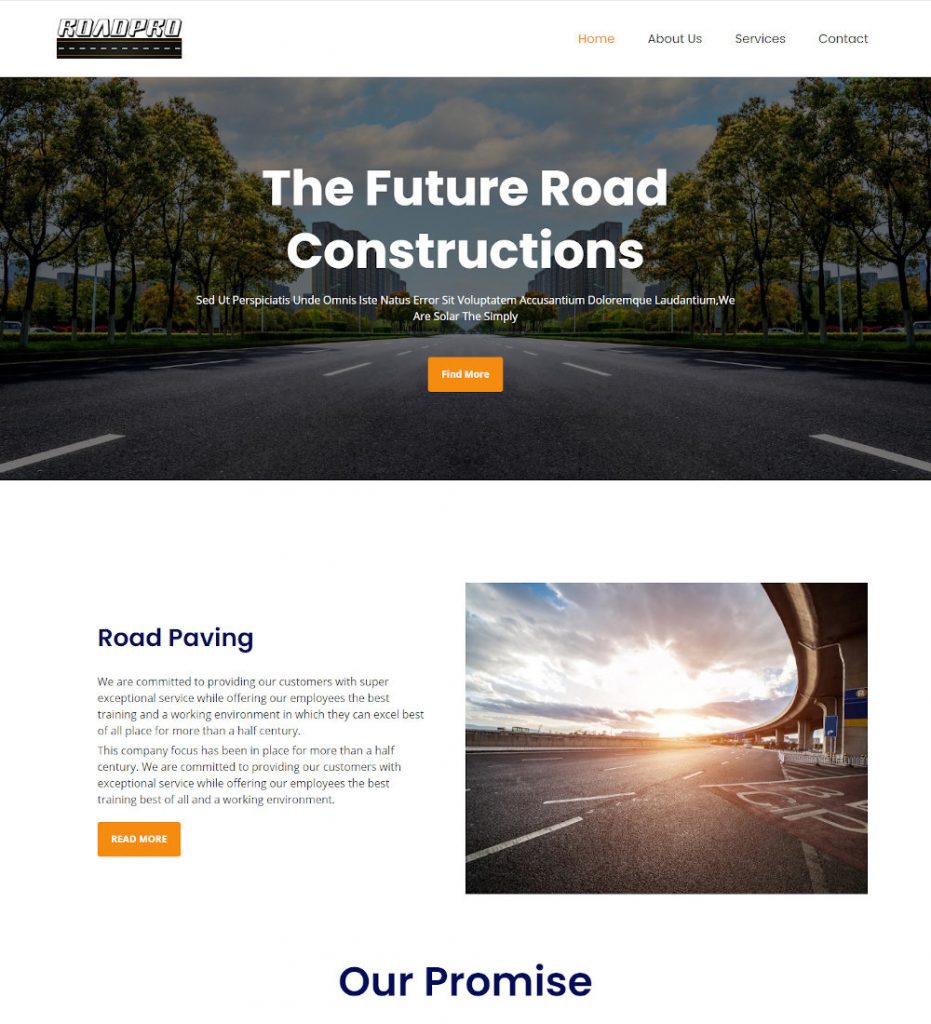 Road Pro - Road Construction Template - TemplateToaster