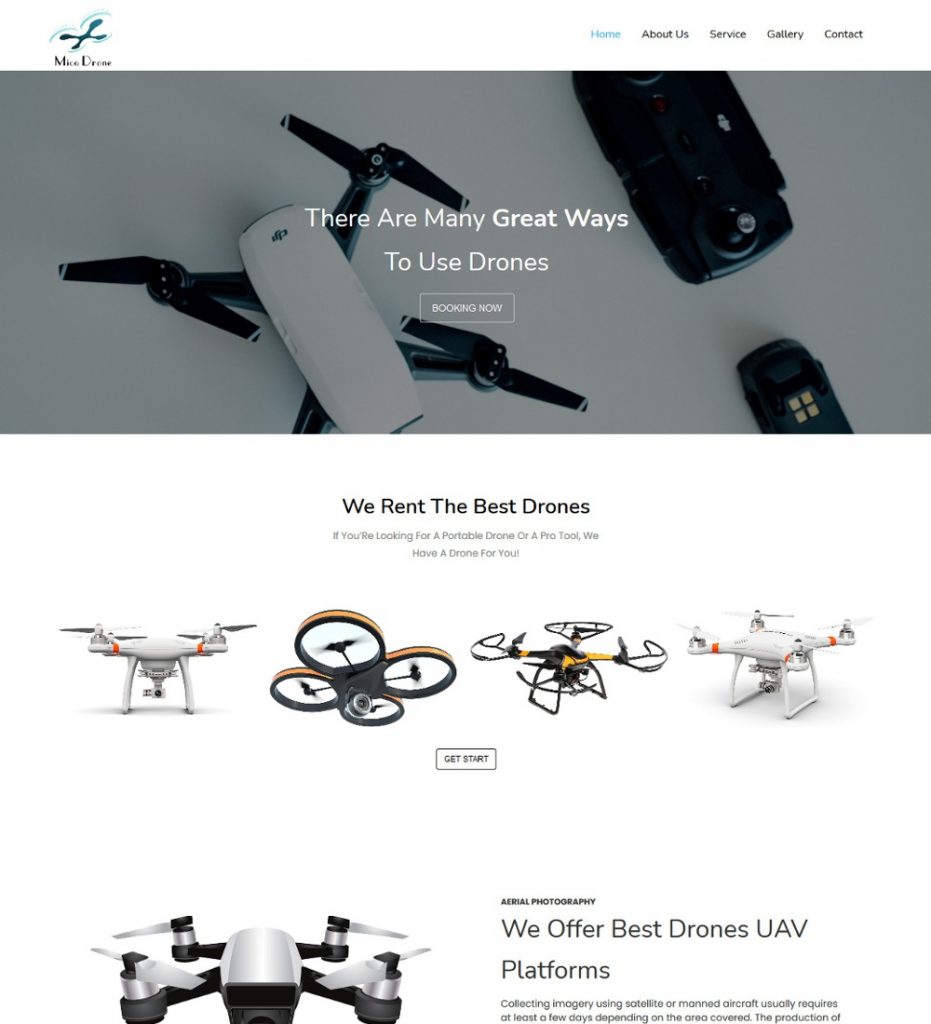 Drone For Rent UAV Business Template - TemplateToaster
