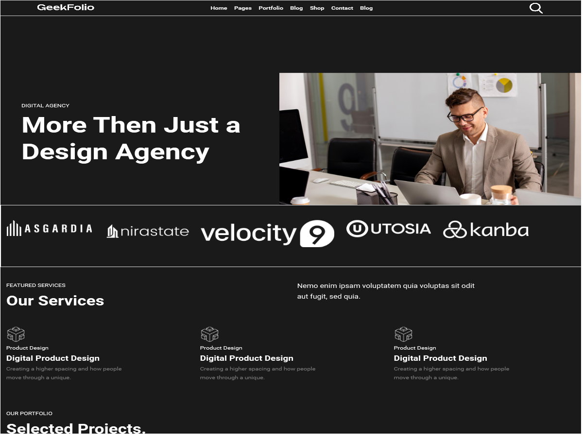 Geekfolio Design Agency WordPress Theme - TemplateToaster