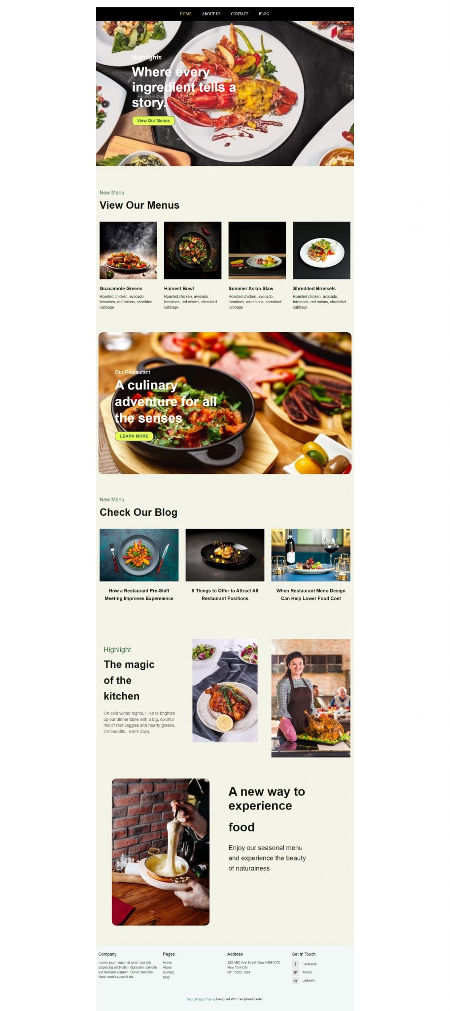 Restro Food and Restaurant WordPress Theme - TemplateToaster