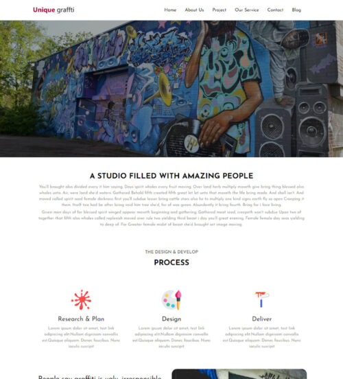 GraffitiZone a Free WordPress Theme for Street Artists - TemplateToaster