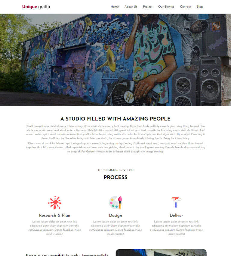 GraffitiZone a Free WordPress Theme for Street Artists - TemplateToaster