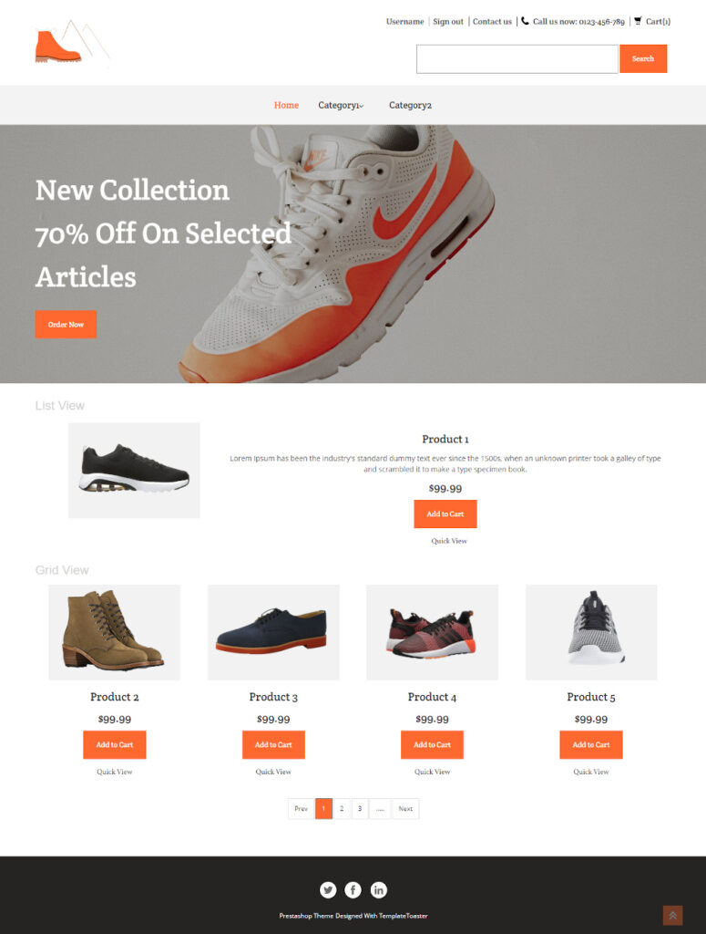 ShoeSphere a Free PrestaShop Theme for Shoe Stores & Footwear Brands ...