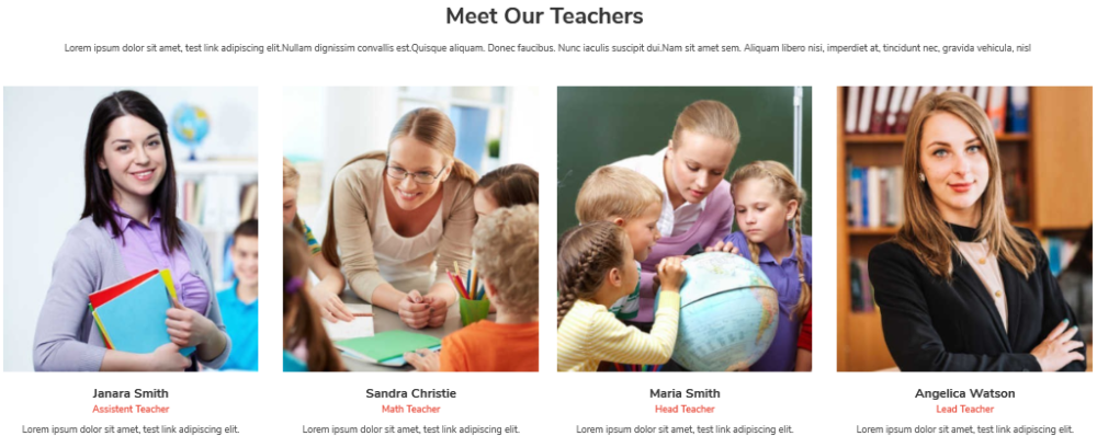 Meet Our Teachers Section for School Websites 456- TemplateToaster